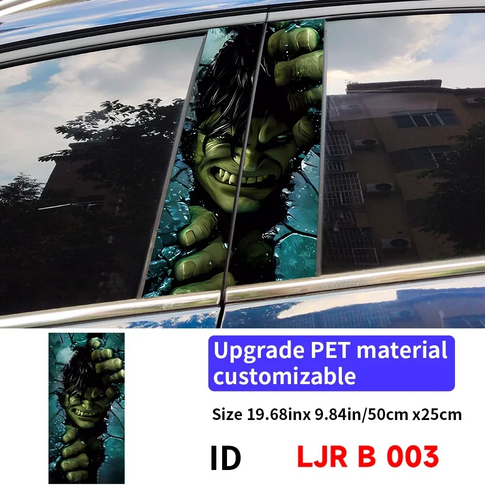 Аниме Халк автомобильные наклейки авто колонна B водостойкий солнцезащитный крем украшения крышка царапины дверная стойка автомобиля виниловые наклейки аксессуары