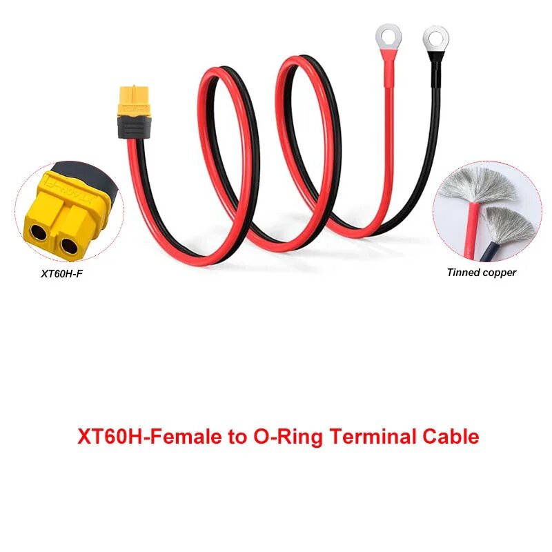 Кабель XT60H-F к кольцу, 10 AWG, 1м, силикон