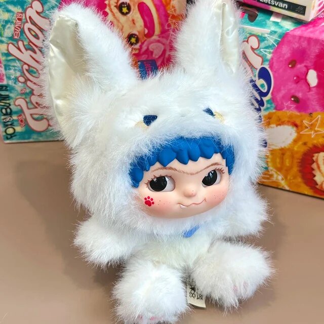 Виниловая игрушка Miniso Wokuku Trick Series, повседневная, лиса, кролик, модная, веселая, праздничная, плюшевая, подарочная, с подвеской в виде аниме-персонажа
