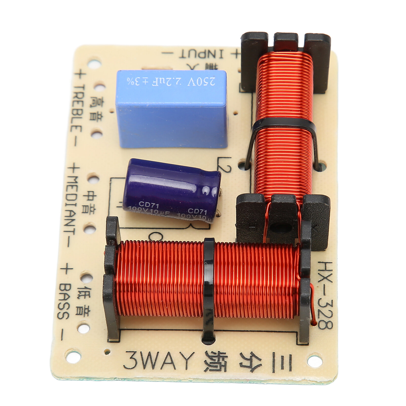 3-полосный аудиокроссовер 120 Вт 3800 Гц, высокочастотный динамик, плата для средних и низких частот, 5-8 Ом, стабильный делитель частоты динамика