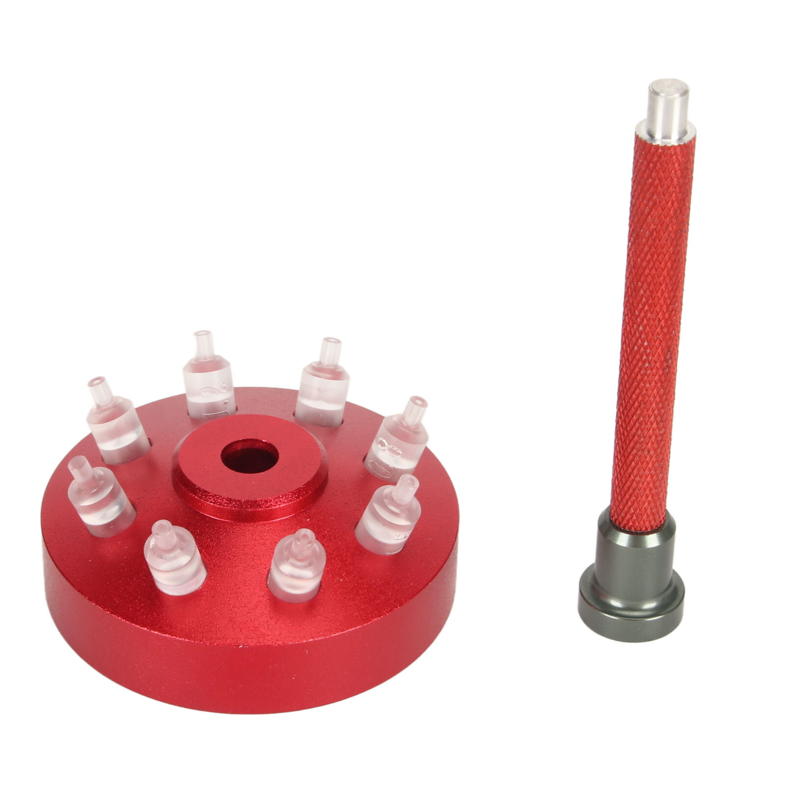 Настройка часовых стрелок Прижимной механизм с 8 аксессуарами Инструмент для ремонта часов из нержавеющей стали Красный