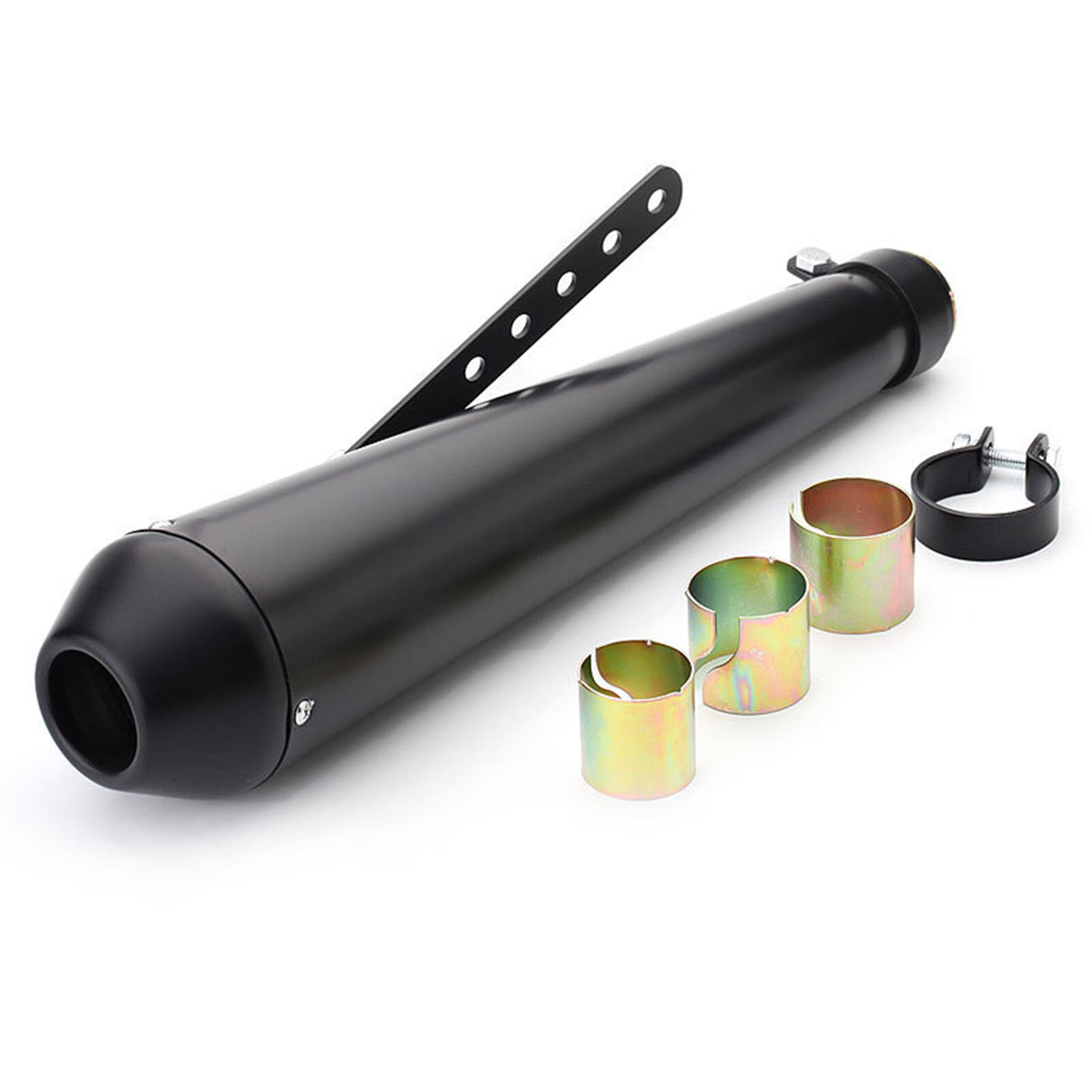 Выхлопная труба мотоцикла со встроенным глушителем из нержавеющей стали, универсальная, с черной защитой от ржавчины, для Suzuki