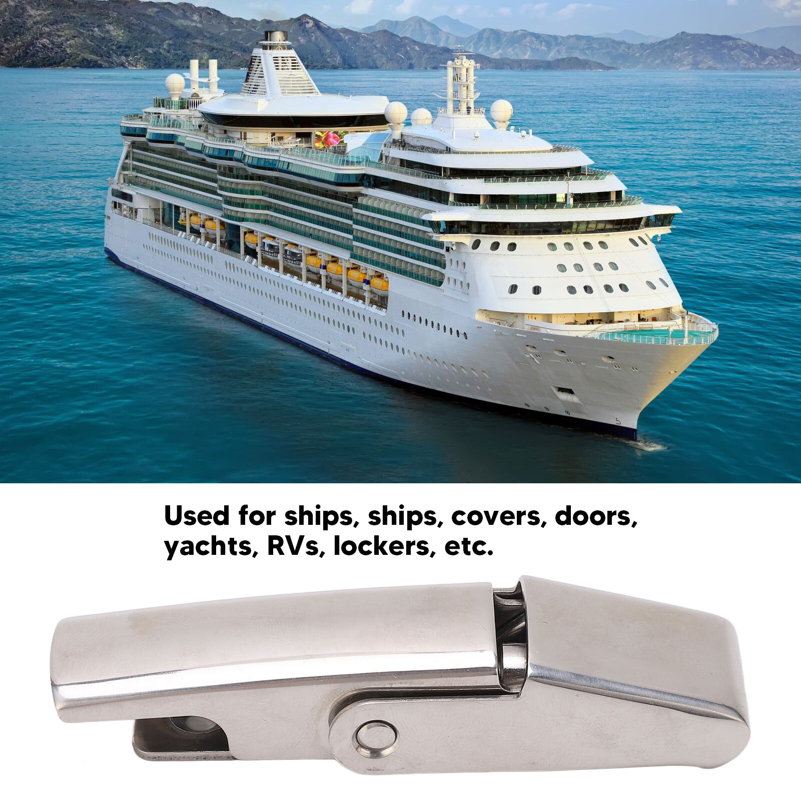 Защелка для лодки, зажимной замок из нержавеющей стали, прочный блокирующий аксессуар для тяжелых условий эксплуатации для двери автофургона