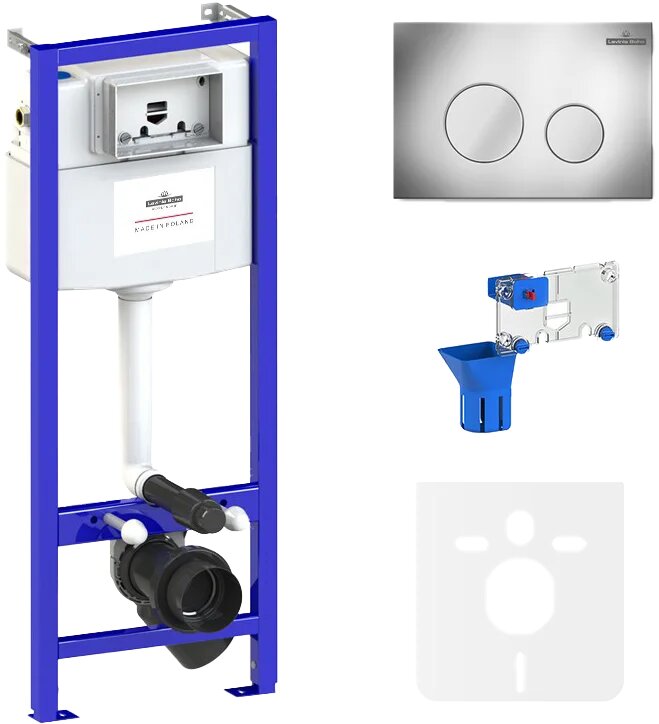 Инсталляция с кнопкой Lavinia Boho RelFix 77010035 42, 5 см, крепление к стене/к полу, кнопка для унитаза хром, глянцевая