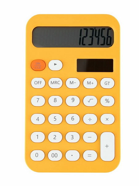 Калькулятор настольный 12-разрядный КК-968, жёлтый, вид калькулятора: настольный