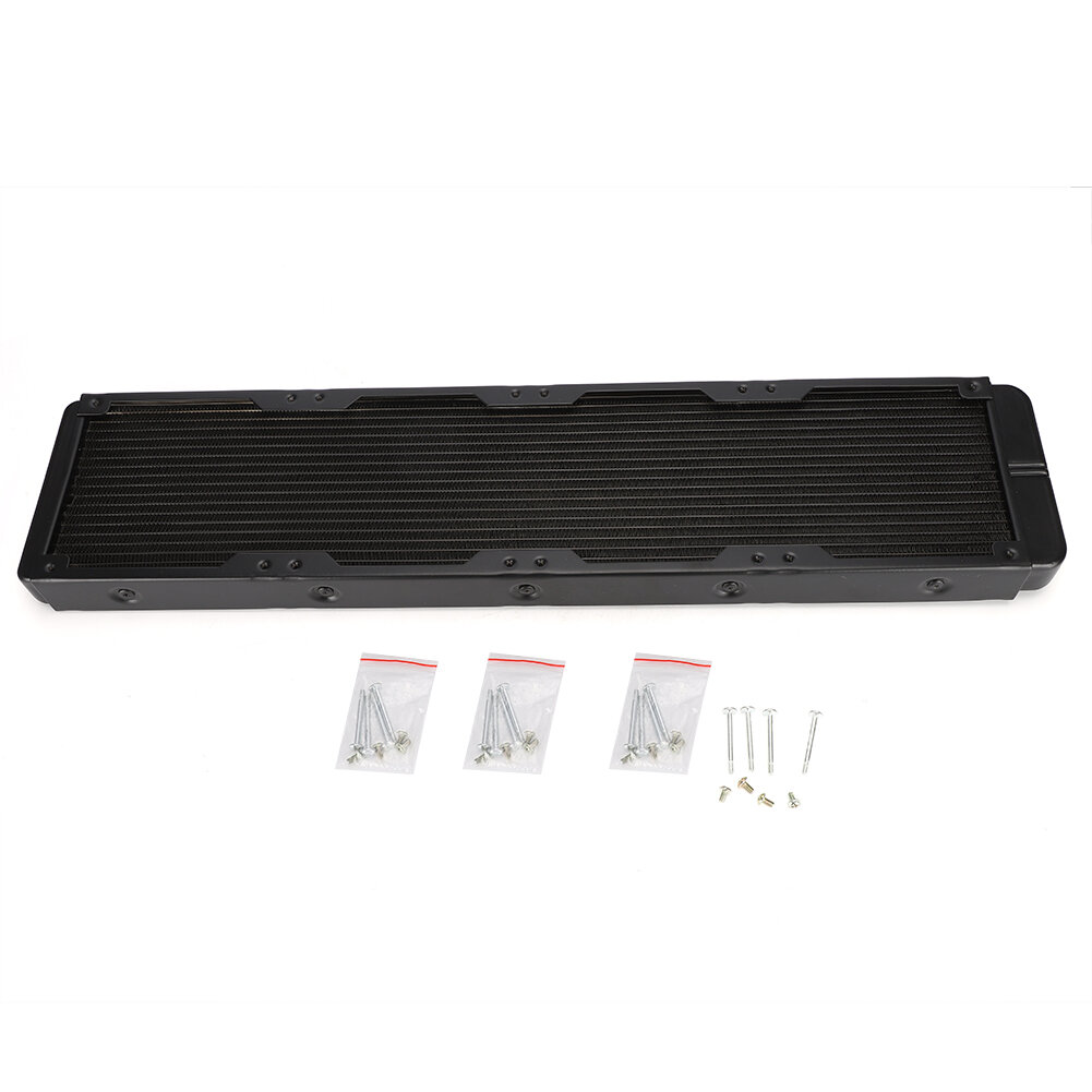 Радиатор водяного охлаждения 18-трубный черный алюминиевый сплав теплообменник компьютерные аксессуары