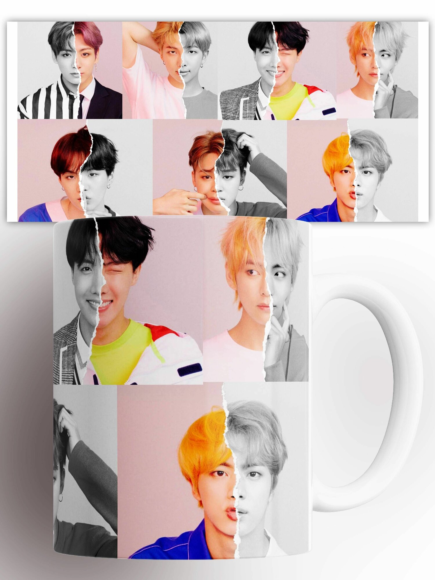 Кружка с принтом BTS 330 мл