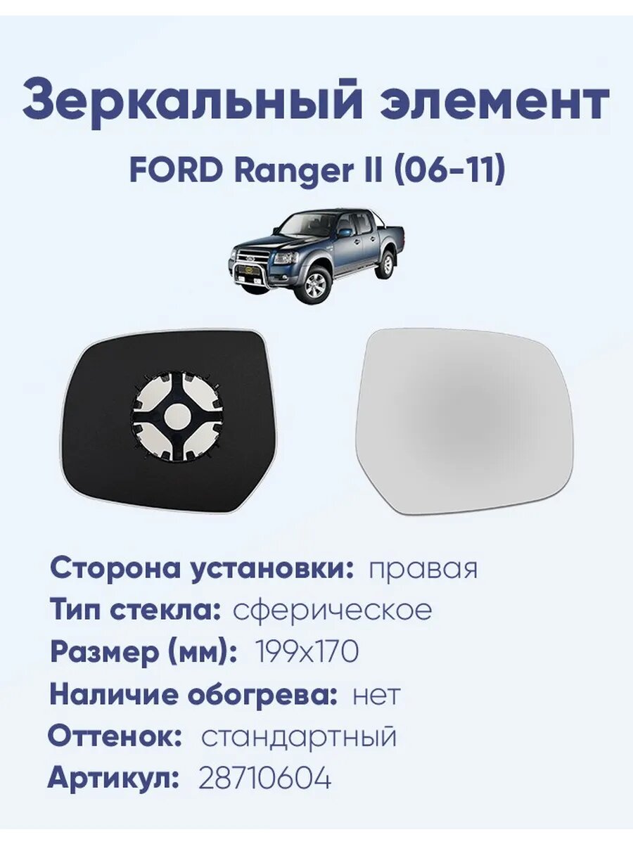 Зеркало FORD Ranger II (06-11) 28710604