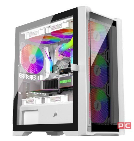 Компьютерный корпус 1STPLAYER TRILOBITE T4-G GLASS ARGB White (T4-G-WH-4FS7-W)