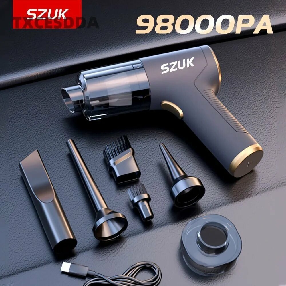 SZUK 98000PA автомобильный пылесос мини-мощная машина для очистки сильное всасывание ручной для автомобиля беспроводная портативная бытовая техника
