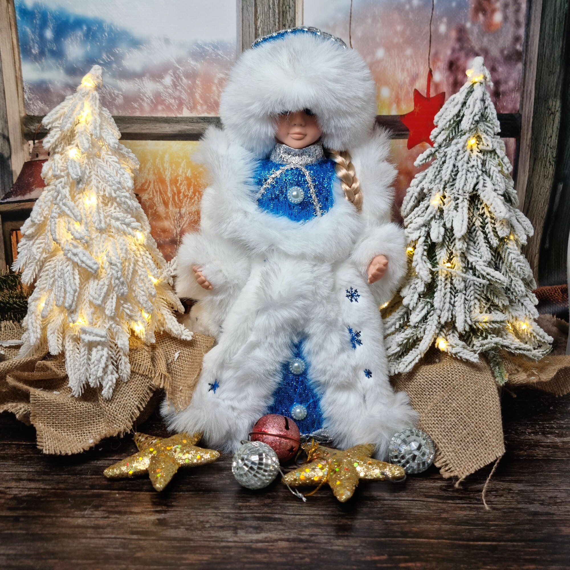 Снегурочка 30см под елку 1шт. / снегурочка музыкальная / движущиеся конечности