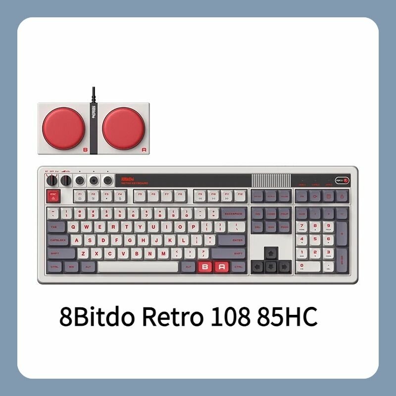 8BitDo Retro108 Механическая клавиатура FC/N Edition Wireless Trimode Bluetooth 2.4g Retro с супер кнопками
