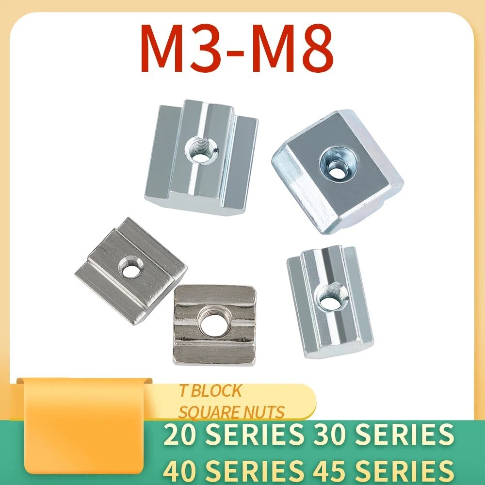 T-образные гайки для алюминиевого профиля M3-M10 20 series - M3, 50pcs