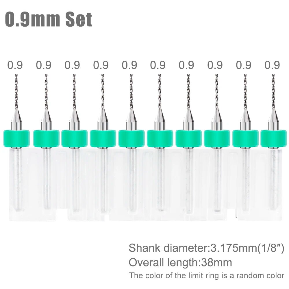 Набор Из 10 Сверл CMCP Из Карбида Вольфрама 3,175 Мм Для Печатных Плат, 10pcs 0.9mm