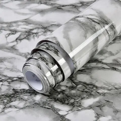 Мраморные виниловые обои ПВХ Marble Dark Grey, 3M x 80CM