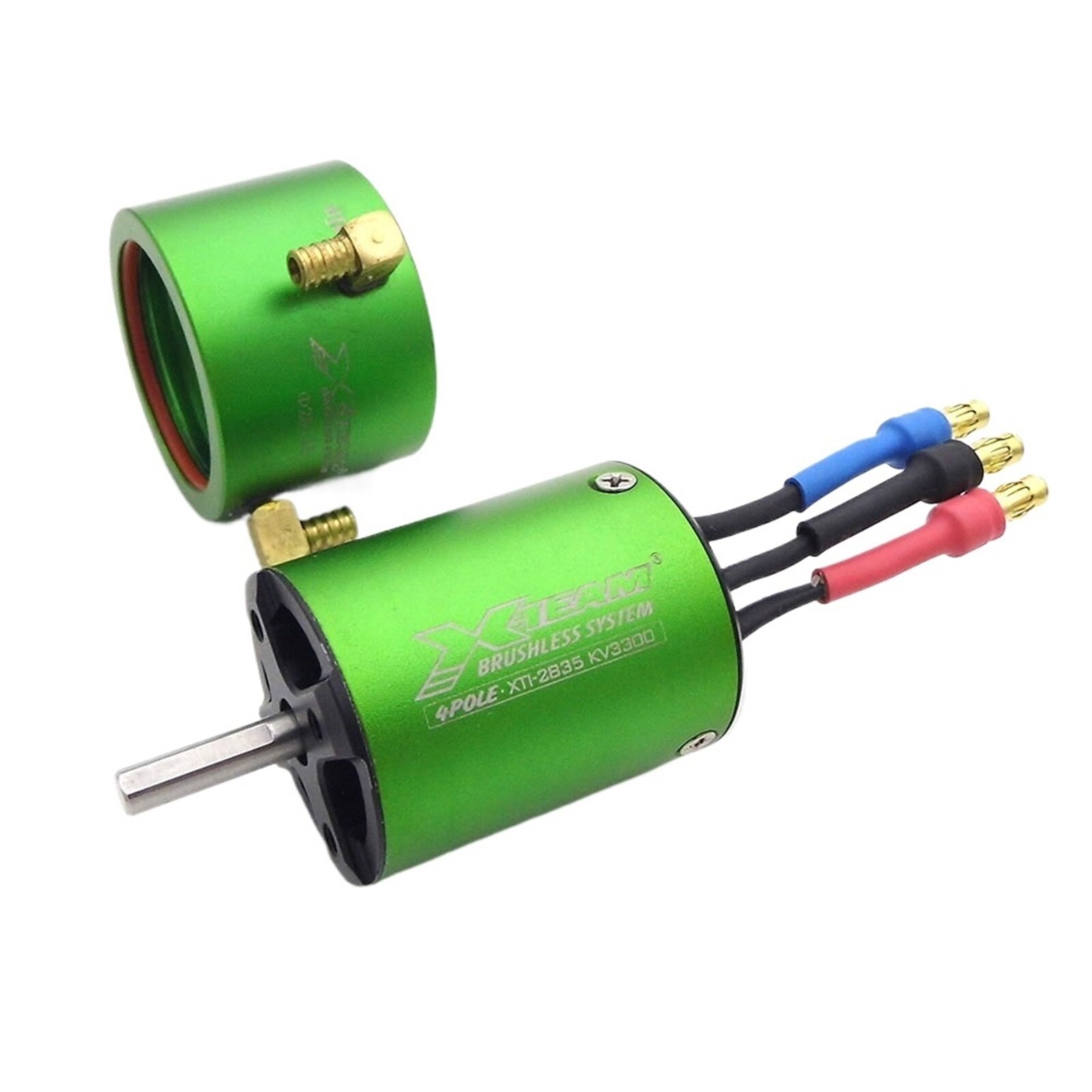 Лодочный мотор с дистанционным управлением 3-4S 2835 KV3300, 4-полюсный бесщеточный двигатель, вал 4 мм и рубашка водяного охлаждения, охлаждаемая крышка для радиоуправляемой лодки, реактивной морской яхты