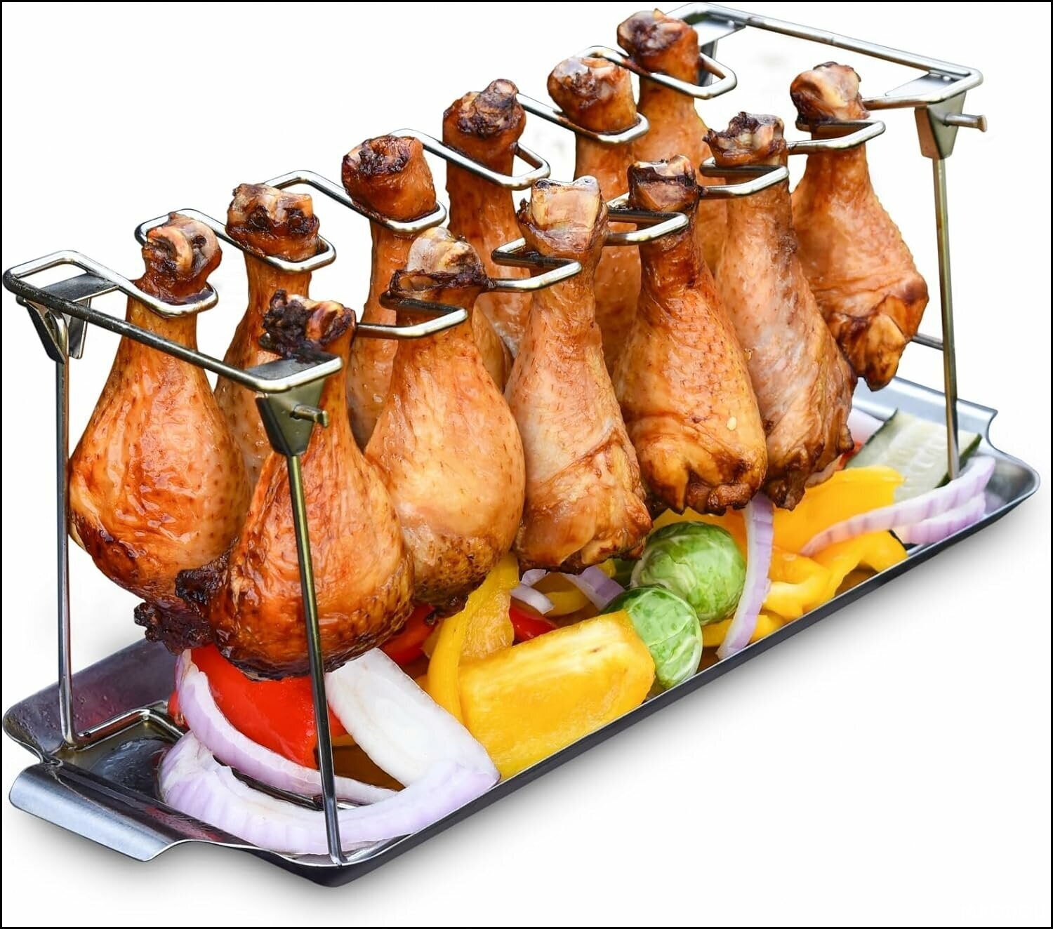 Решетка для куриных ножек и крыльев-Простая в использовании стойка для куриных ножек с 12 слотами