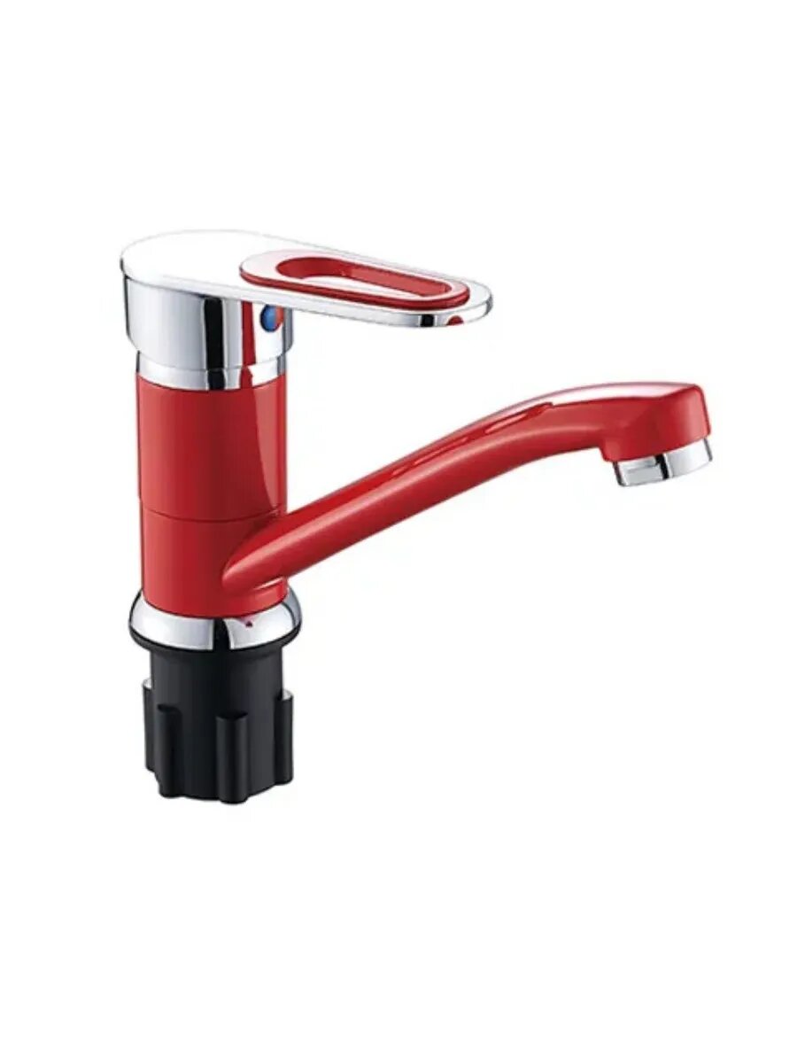 Смеситель, В45-274С, для кухни и раковины, с подводкой, 15 см, красный