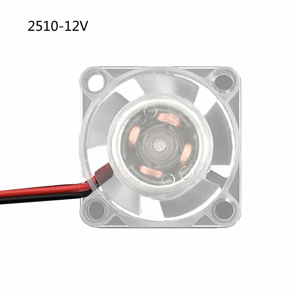 Прозрачный светодиодный вентилятор синего цвета-2510-12V
