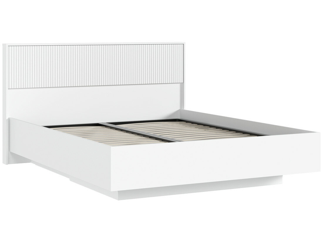 Кровать парящая 1,6м с подсветкой и ортопедич. основанием, Белый/Браш вайт