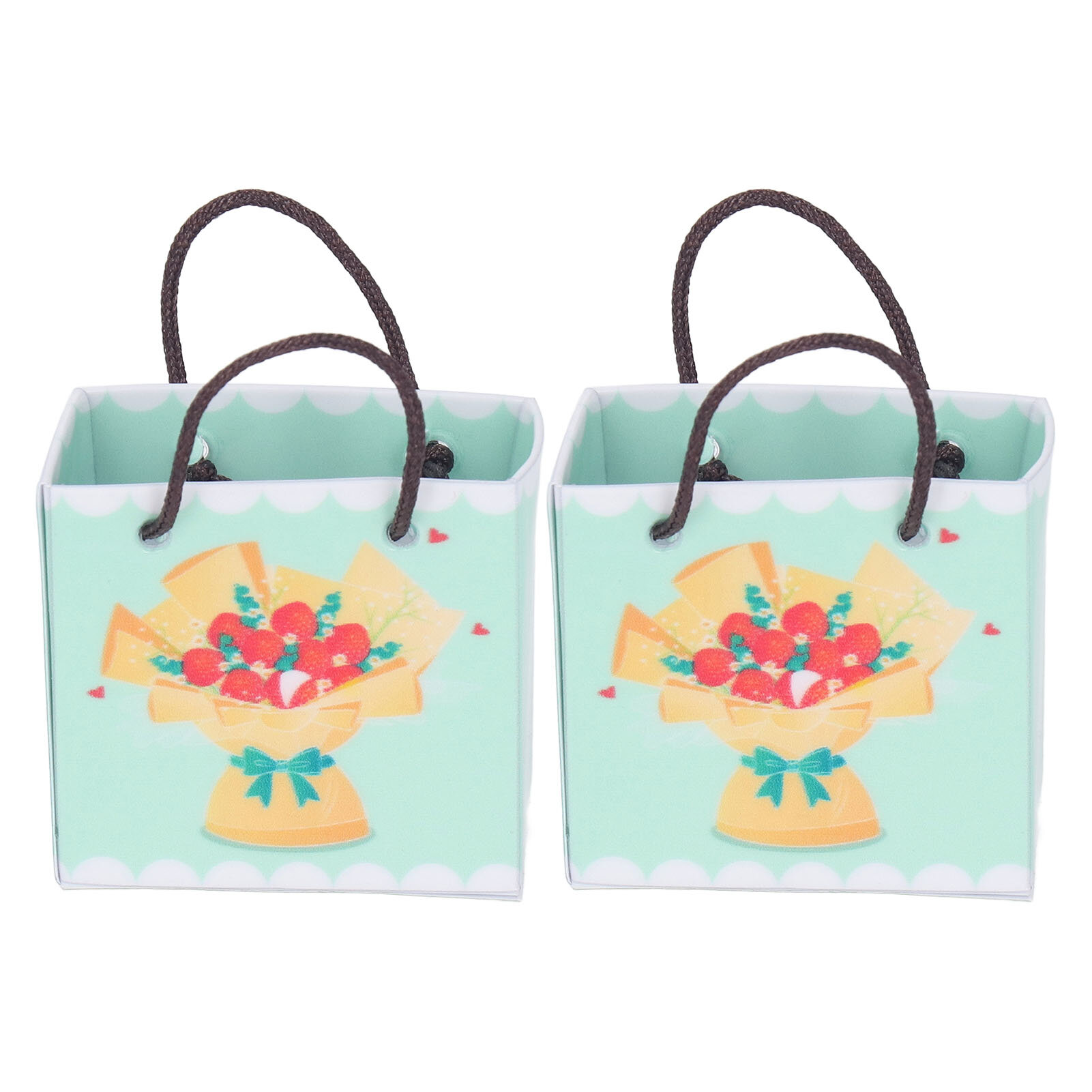 2 шт. 1:12 бумажные пакеты для кукольного домика, имитация инновационных кукольных бумажных сумок для покупок для коллекции кукольных домиков G