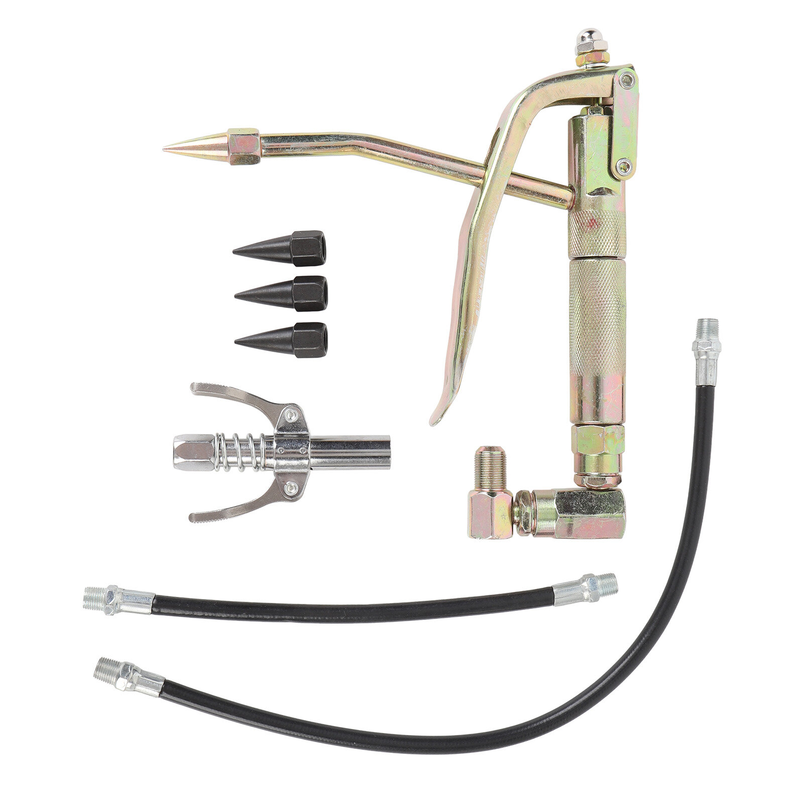 7шт. Набор насадок для смазочного инструмента, прочная металлическая муфта для воздушного смазочного инструмента со шлангом 230 мм и 400 мм для воздушного компрессора, насоса для смазки