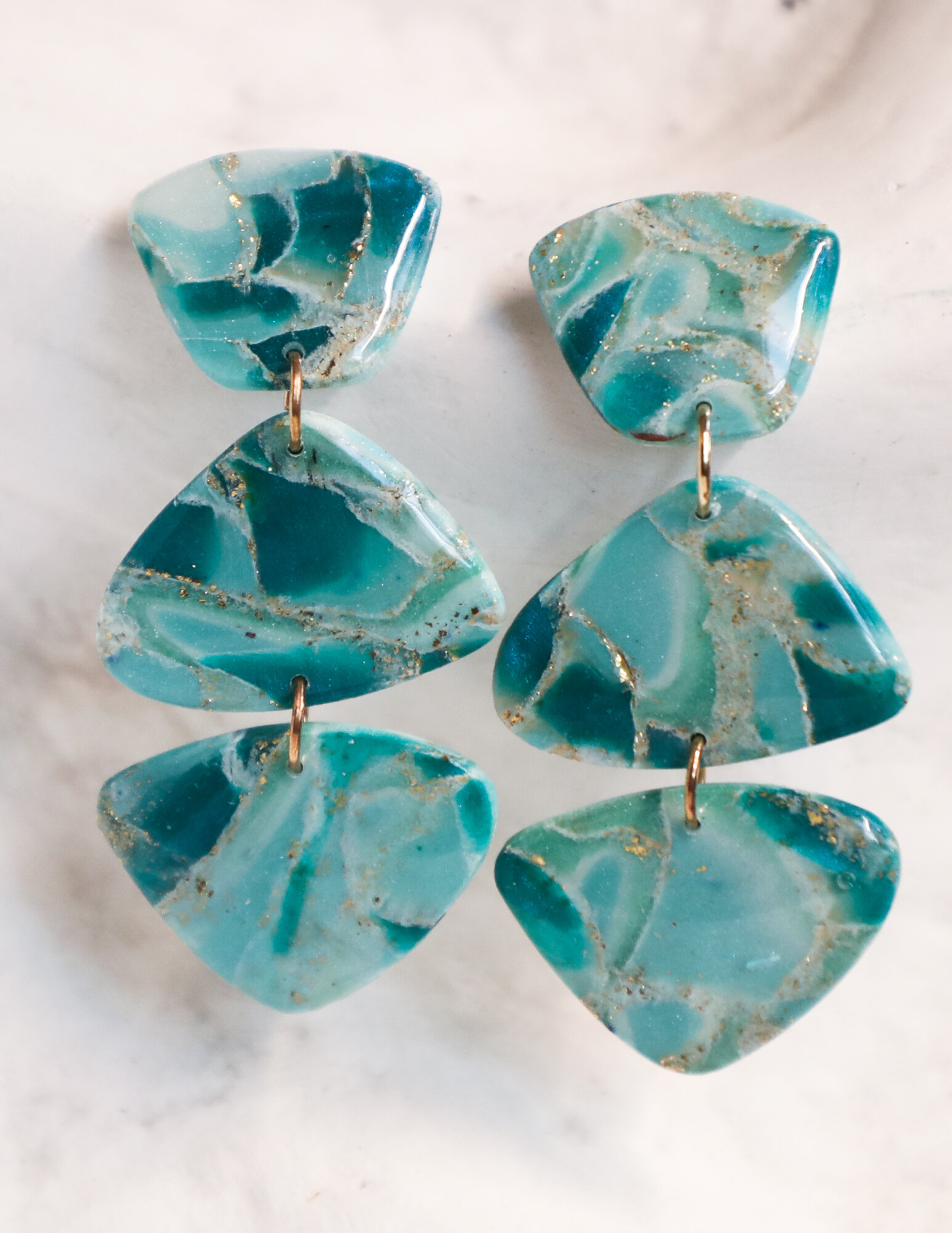 Серьги с подвесками, полимерная глина