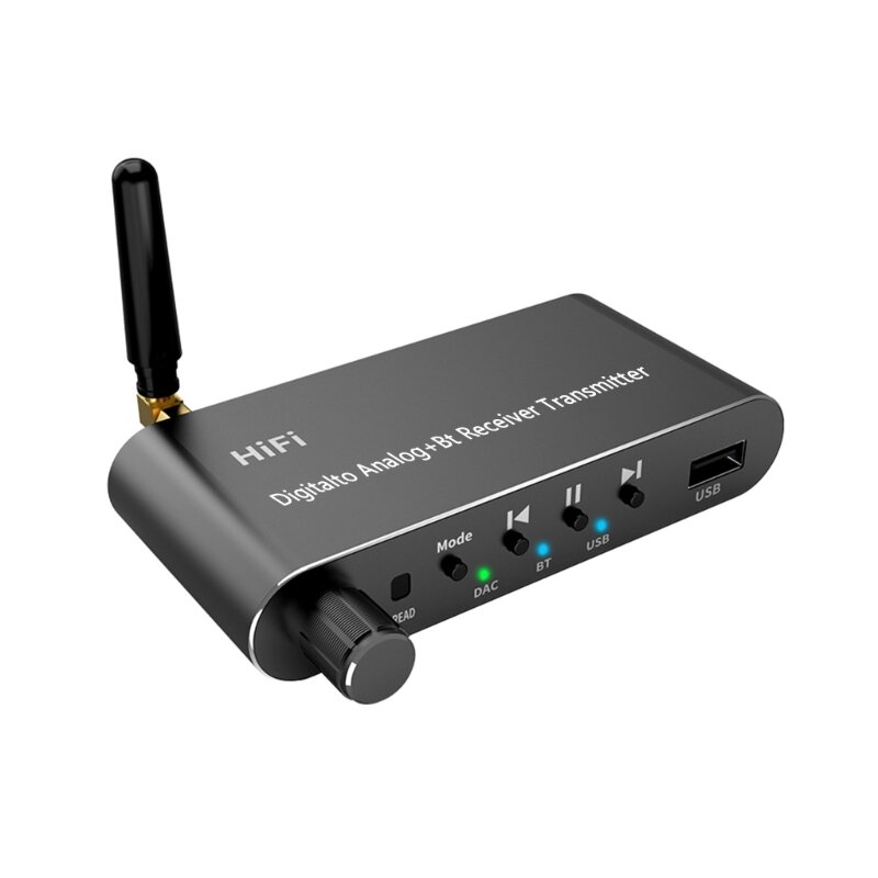 Модернизированный Оптоволоконный Коаксиальный USB-Адаптер, совместимый с Bluetooth, Цифроаналоговый Преобразователь Blue tooth Receiver Metal