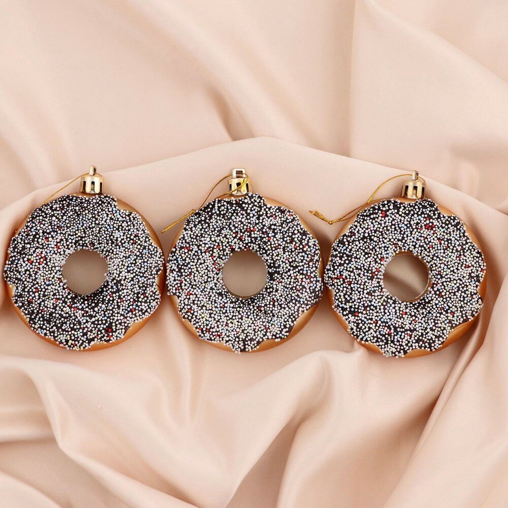 Украшение ёлочное "Пончики" (набор 3 шт) 2х8 см