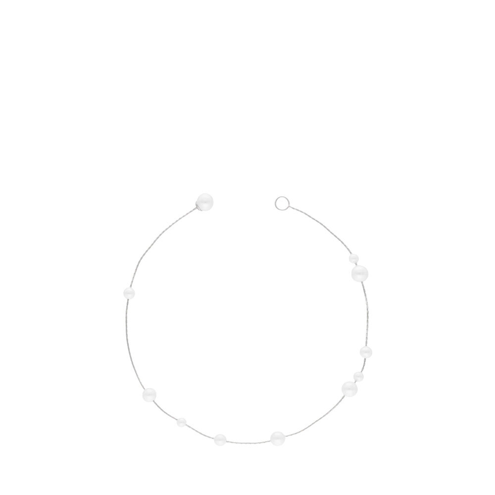 Колье, серебро, 925 проба, родирование, жемчуг