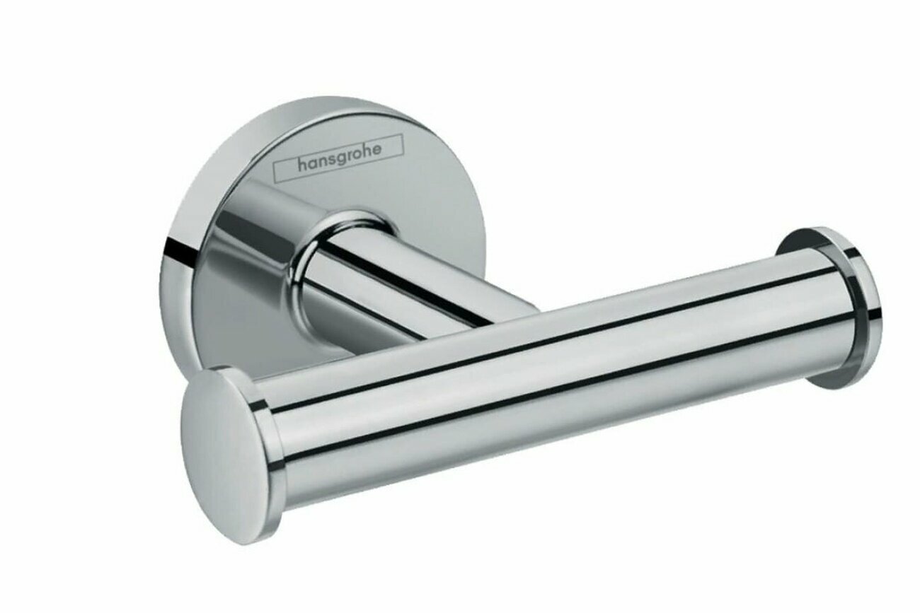 Крючок для ванной Hansgrohe Logis 41725000, хромированная латунь, крепление шурупы, двойной