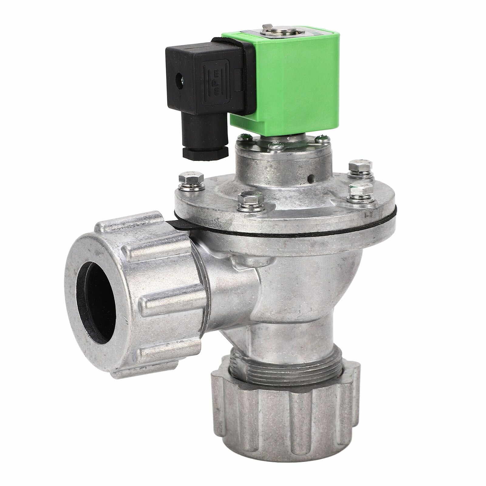 Электромагнитный импульсный клапан 34мм вход - выход из алюминиевого сплава с резьбовым мужским соединением DC24V