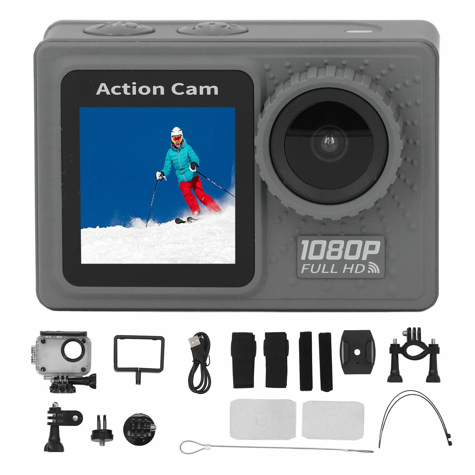 Подводная камера 2 дюйма 1,4 дюйма двухцветный экран 120 градусов широкоугольный 16MP 1080FHD 30 кадров в секунду подводная видеокамера для использования на открытом воздухе