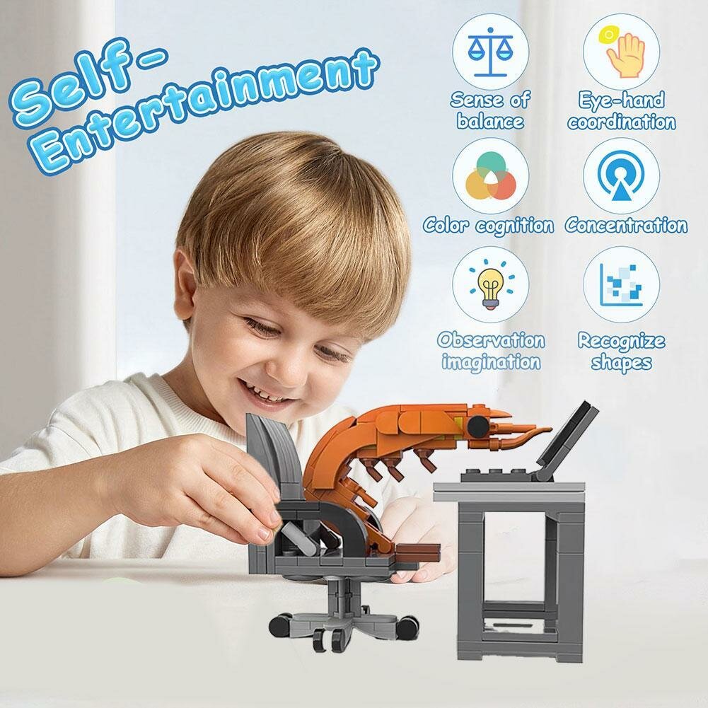 Китайская креативная подделка moc building block shrimp, 147 штук