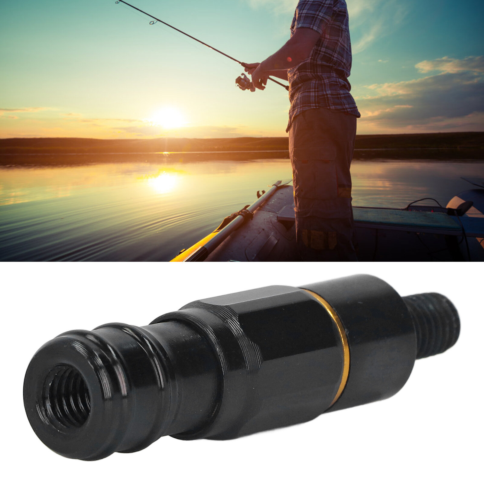 Коннектор для удилища Быстрая замена Простая установка Универсальные аксессуары для ловли карпа Черный