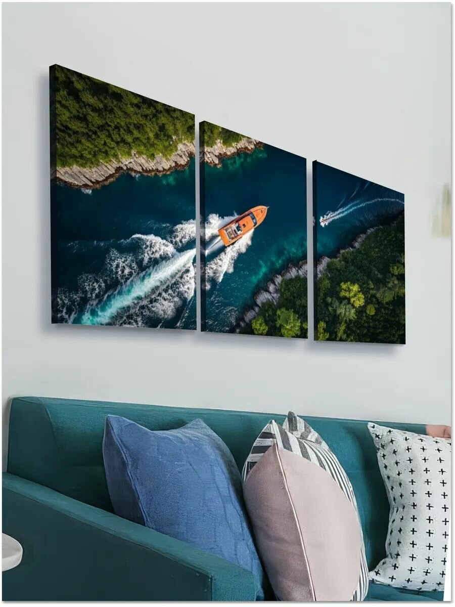 Картина Встреча на реке модульная 50x70см 3шт.