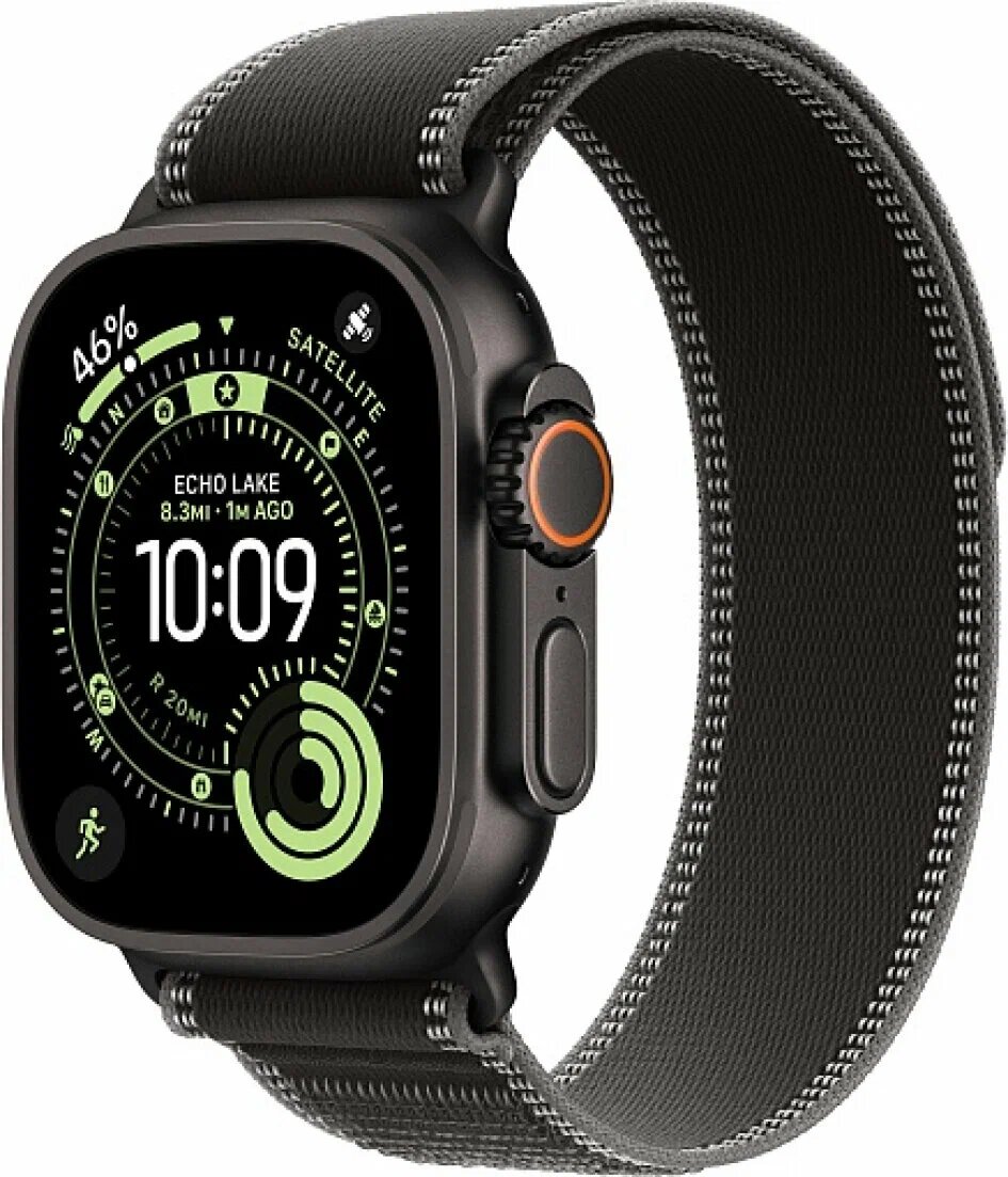 AW Ultra 3 49 mm Black Titanium Case with M/L Black/Charcoal Trail Loop MF1H4