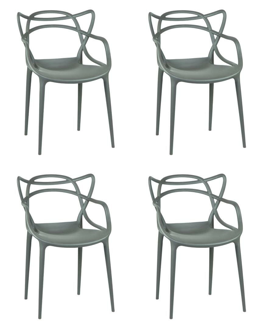 Стул DOBRIN Набор 4 шт Стул обеденный DOBRIN MASTERS, тёмно-серый (GR-04) арт. LMZL-PP601-N_P-GR-04