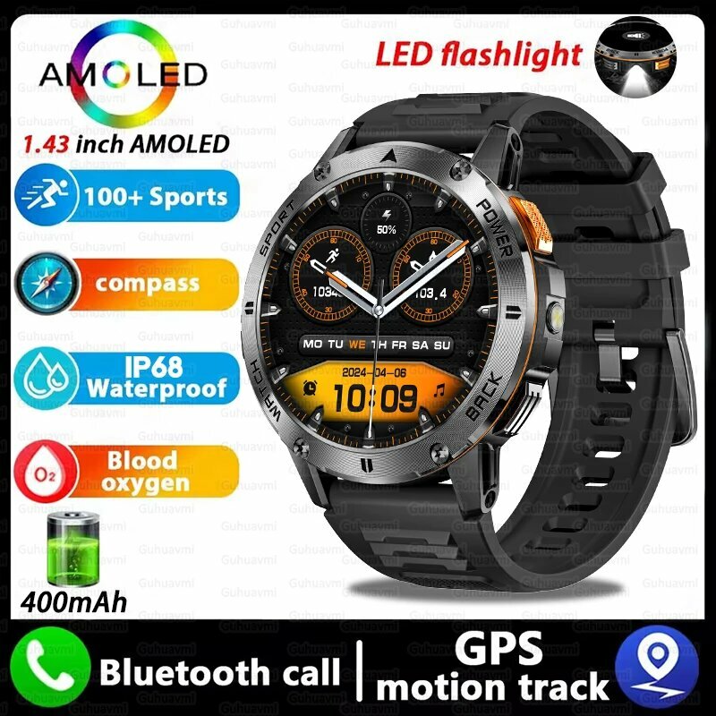 Водонепроницаемые умные часы для плавания Miltiary Style Black