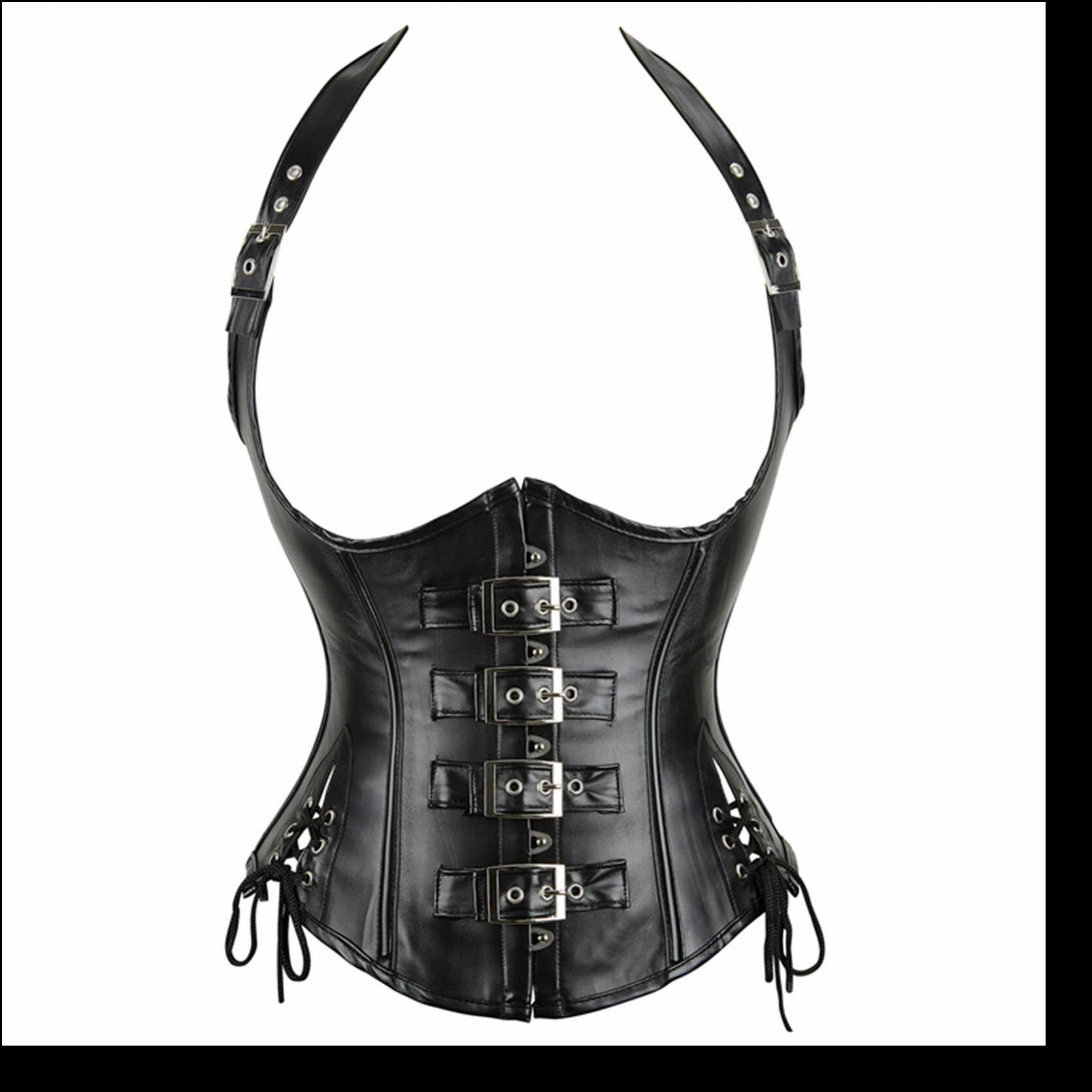 Женский корсет из искусственной кожи с ремешком под грудью и шнуровкой на талии Cincher Top