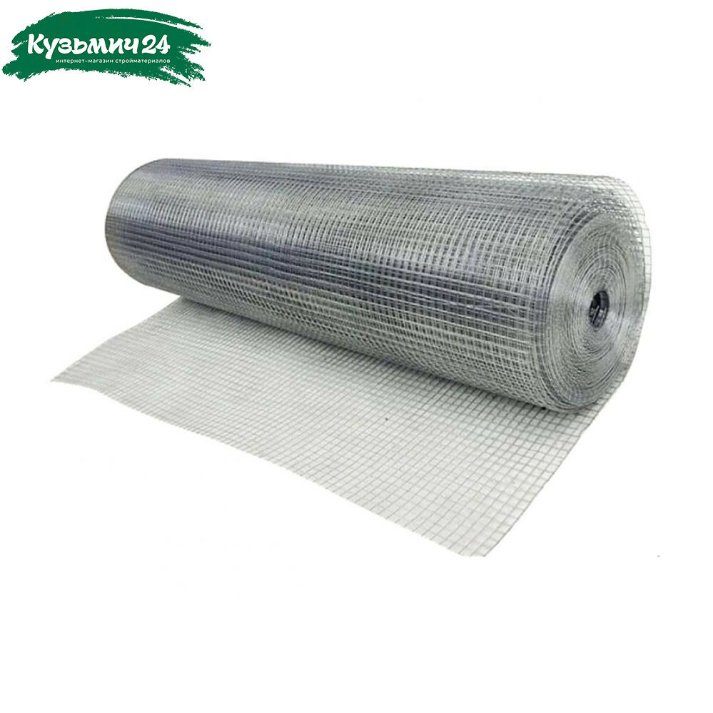 Сетка сварная 1000 мм, ячейка 25х25 мм, d 1.3 мм, оцинкованная, 2 м