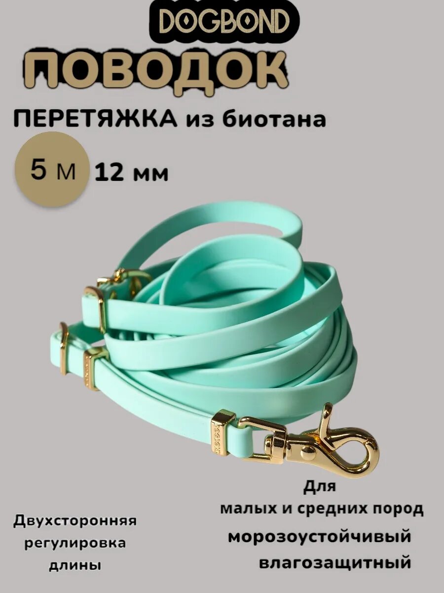 Dogbond Поводок-перетяжка для собак из биотана 5 м 12 мм