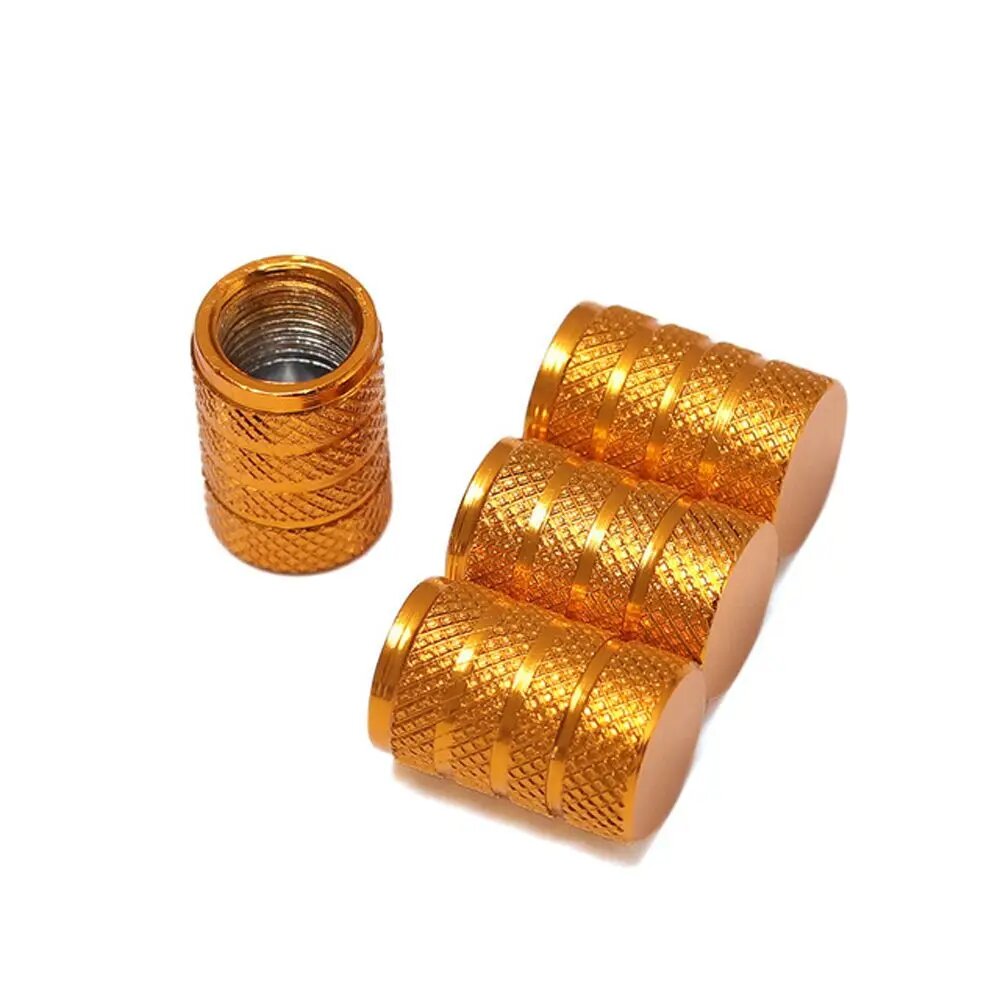 Алюминиевые колпачки для вентилей Presta Bike Air Valve Caps 4 шт. gold