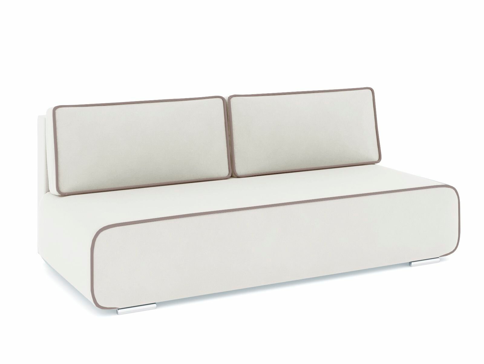 Диван - кровать Лаки, еврокнижка, 206*83*84, велюр Зара Крим 02 / кант Зара Лайт Браун 05