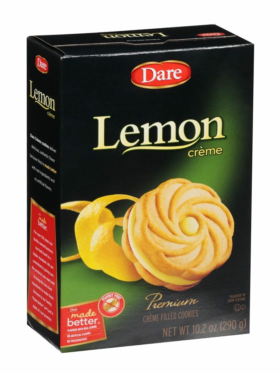 Печенье из Канады DARE LEMON CREME (лимонное), 10.2 унции.