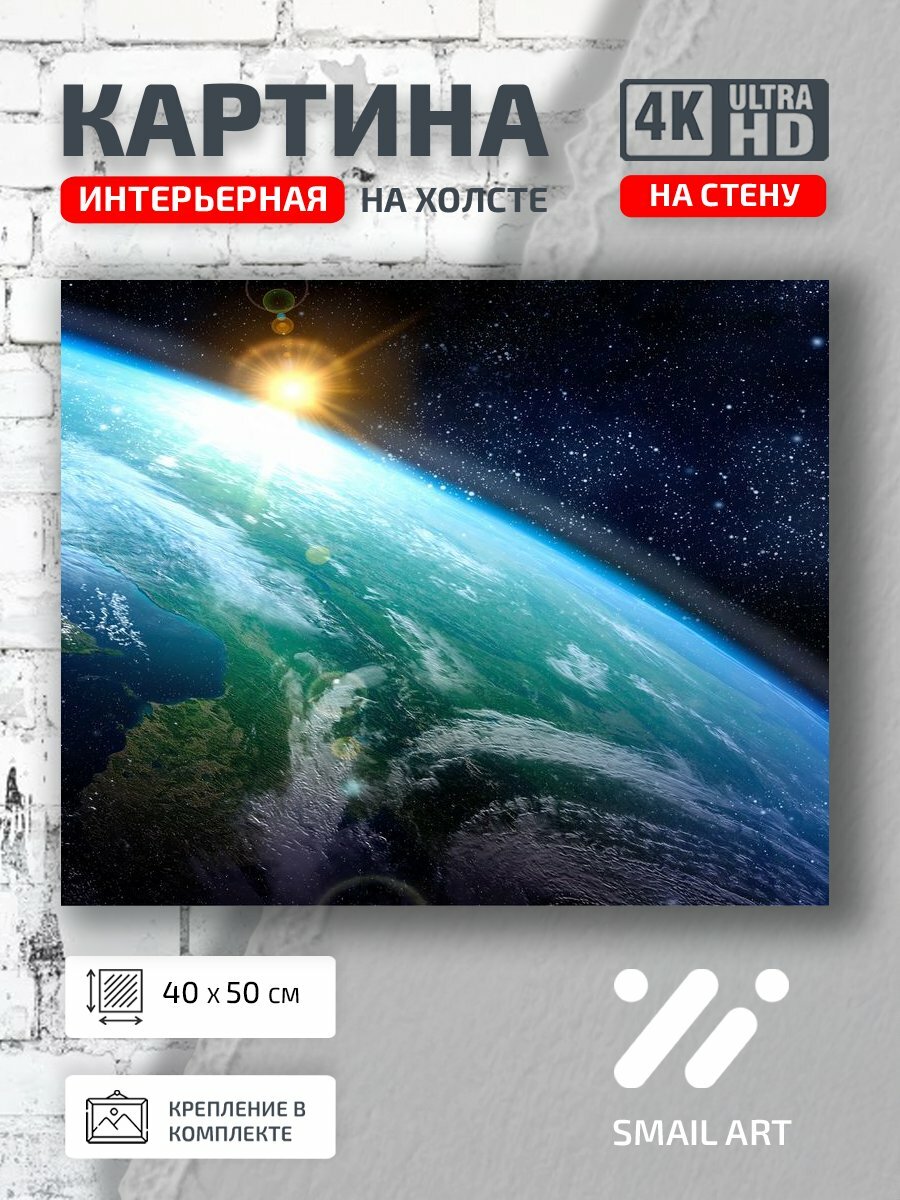 Картина на холсте интерьерная 40 на 50 на стену Планетой Space для кабинета космос интерьер