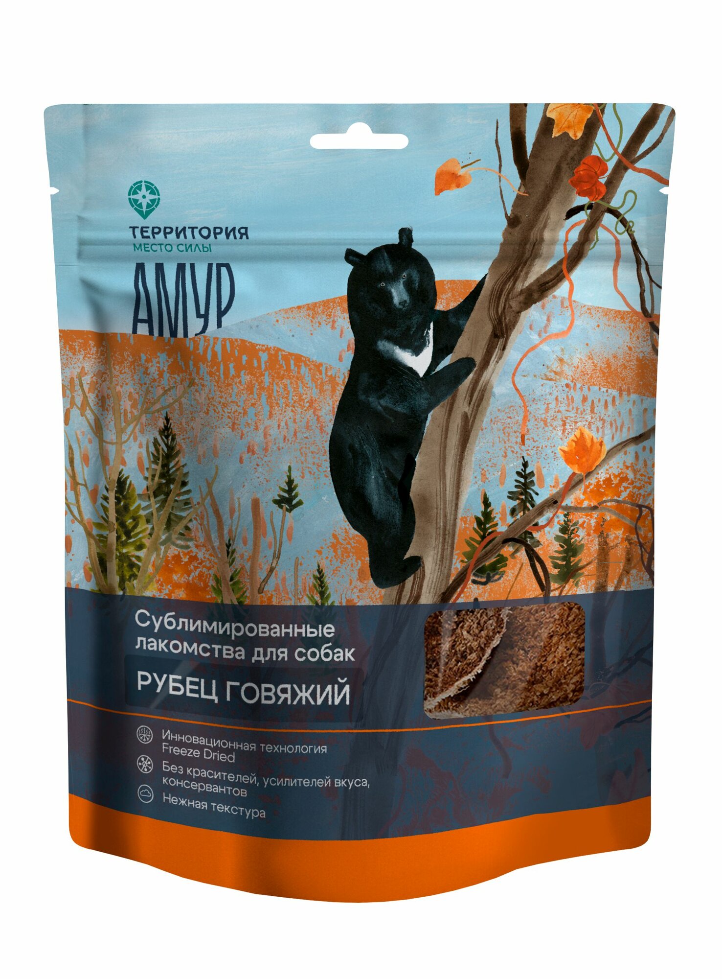Сублимированное лакомство для собак территория Амур "рубец говяжий" , 35гр