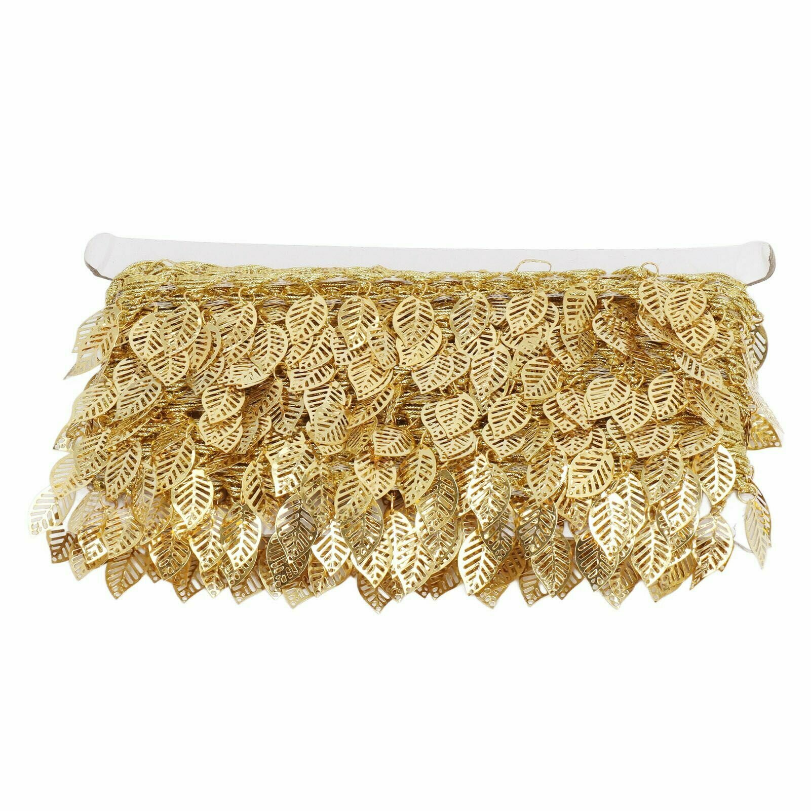 Гирлянда из сусального золота, 10 ярдов, блестящая металлическая лента в форме листа, отделка для отделки своими руками, украшения, форма полого листа