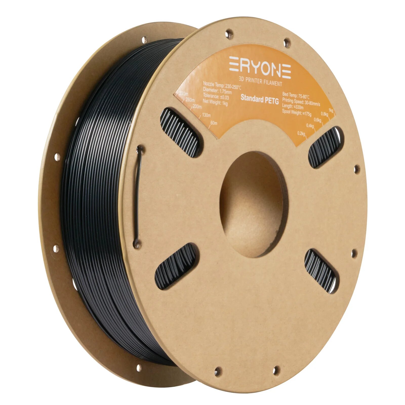 ERYONE PETG нить для 3D-печати, черный, 1 кг