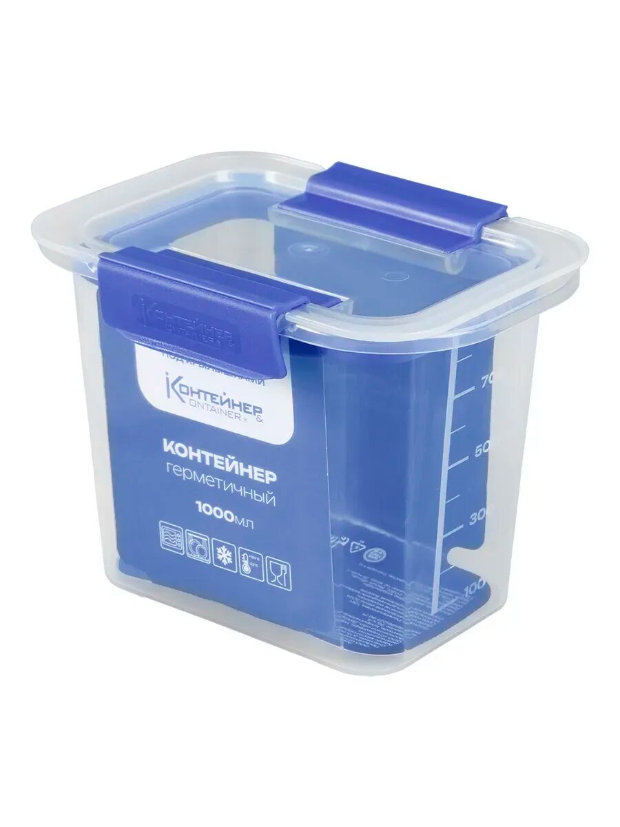 Контейнер Pomi d'Oro, пластик, прямоугольный, прозрачный, 1 л